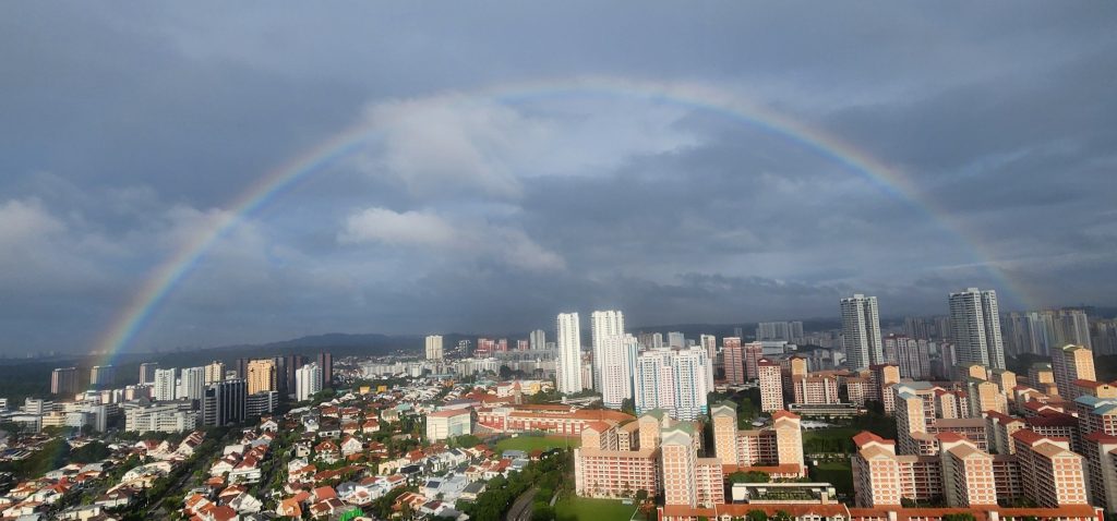 Rainbow graces S'pore skies after days of heavy rain, photographers ...