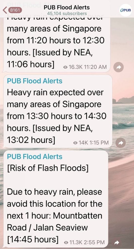 Flash flood risk alert issued for Mountbatten & Jalan Seaview amid ...
