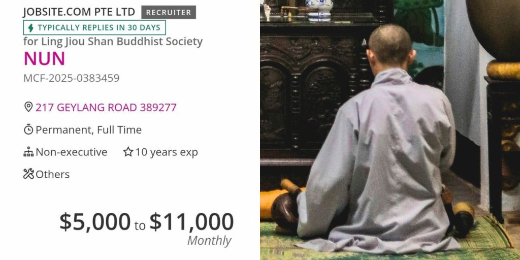 Job ad for nun in S'pore offers up to S$11K salary, requires 10 years ...