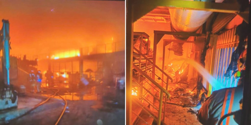 Massive fire erupts at industrial facility in Tuas, SCDF battles blaze ...
