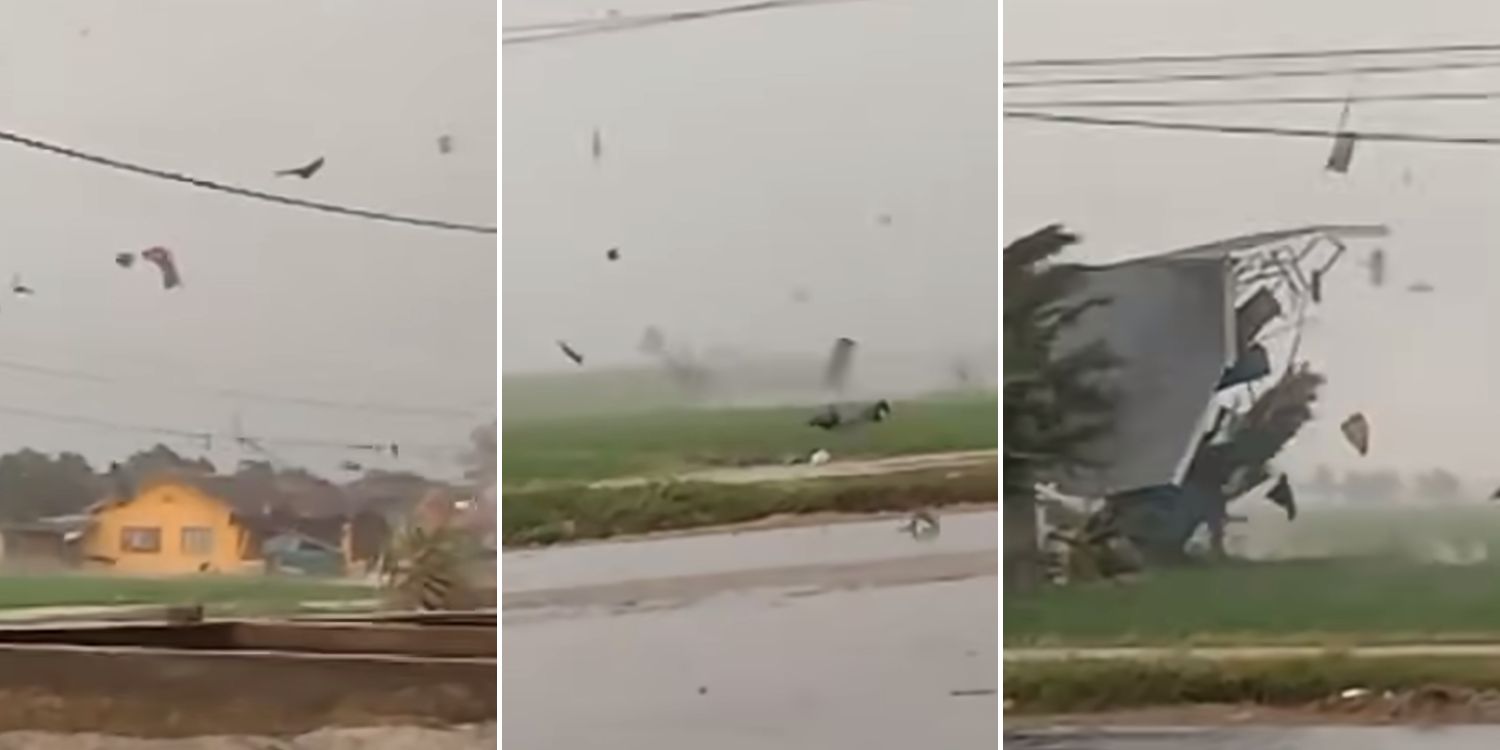Tornado rips through Sekinchan town in M'sia, tears off roofs & sends debris flying