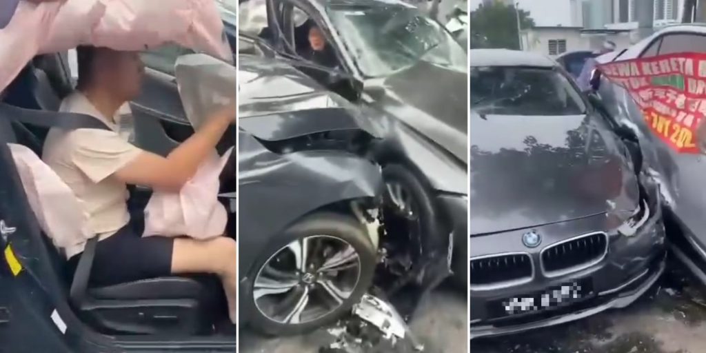 S'pore-registered Honda involved in multi-vehicle chain collision in JB, driver reportedly dozed off
