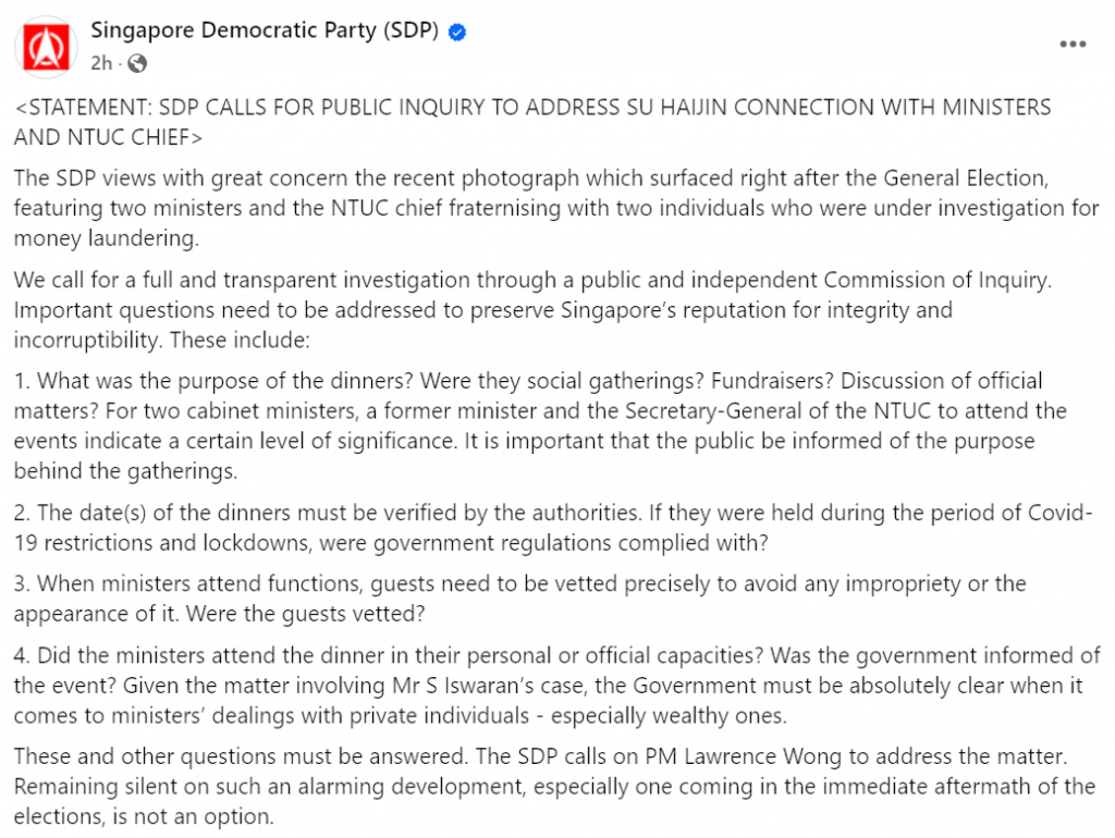 'Remaining silent is not an option': SDP calls for public inquiry into ...