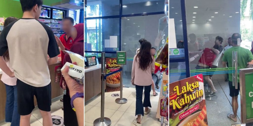 Uncle tells couple from China not to cut queue at convenience store in ...