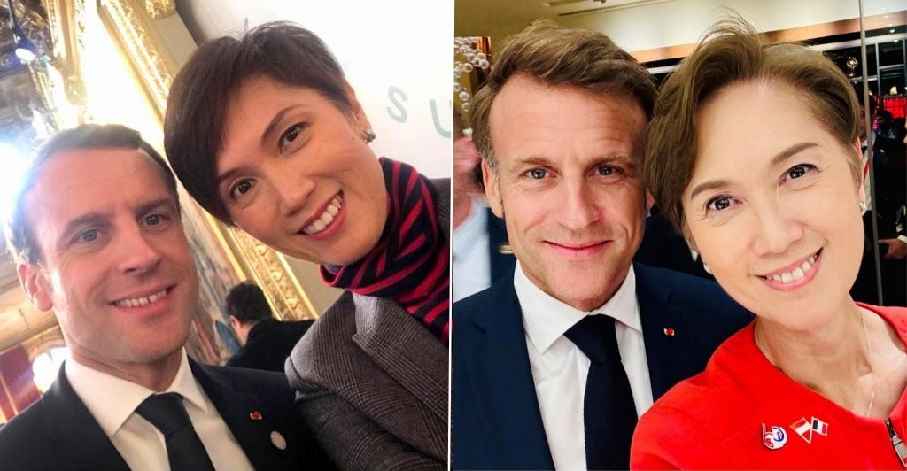 Josephine Teo recreates 2017 wefie with French President Emmanuel ...