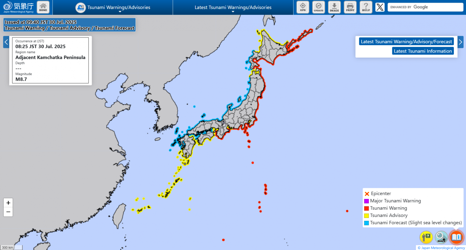 Tsunami warning issued in Japan after 8.7-magnitude earthquake off ...