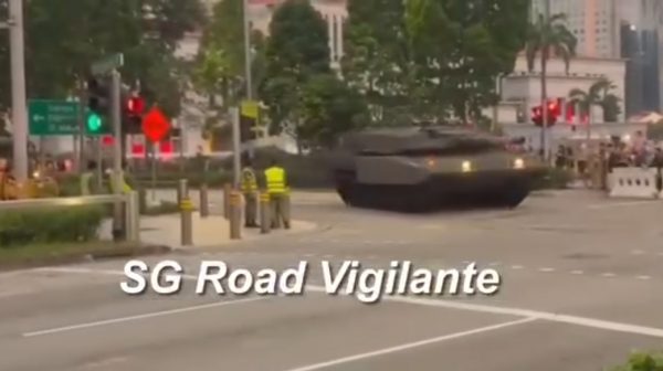 SAF tank knocks into traffic light along North Bridge Road due to ...