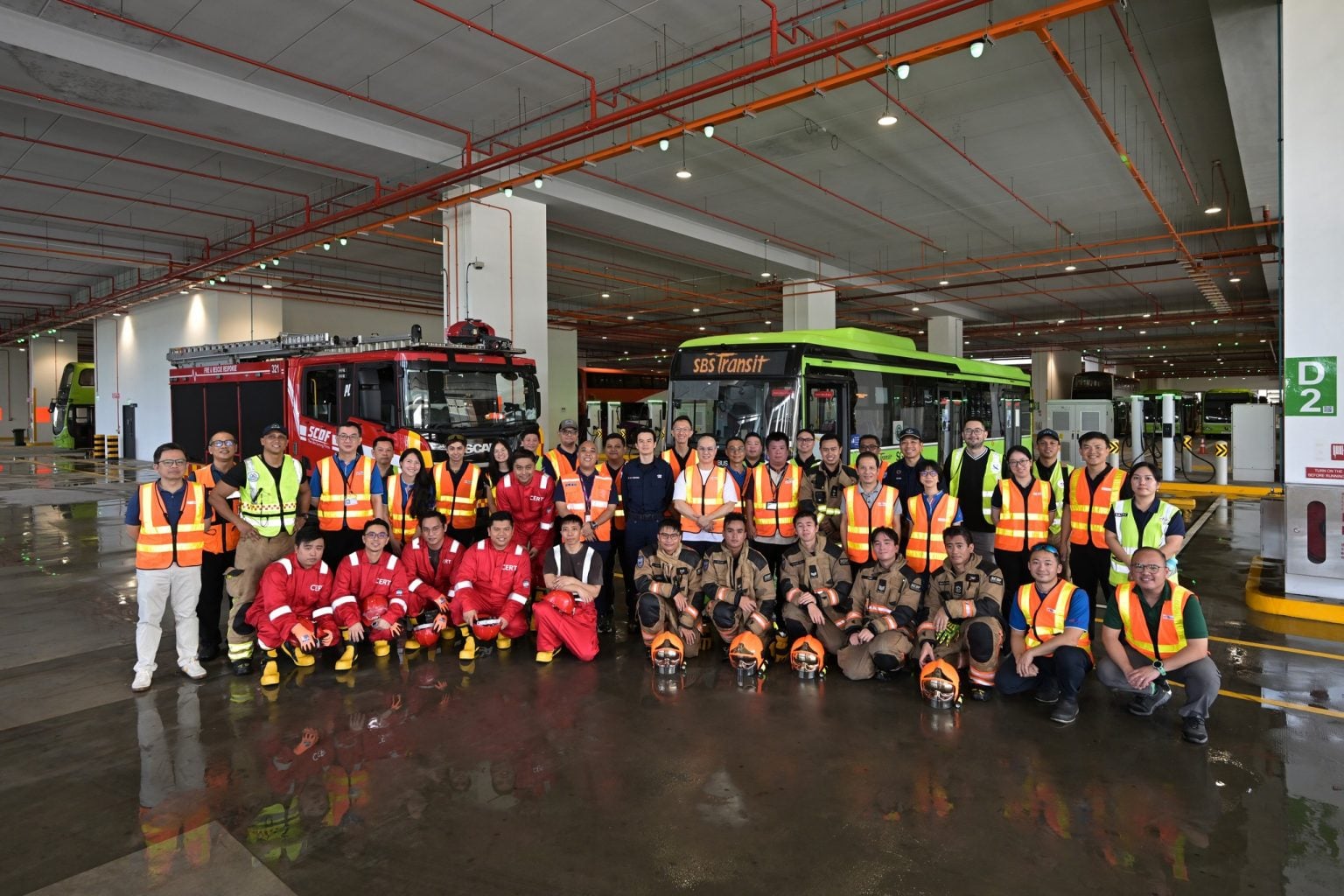 SBS Transit & SCDF conduct joint emergency drill at Sengkang West Depot ...