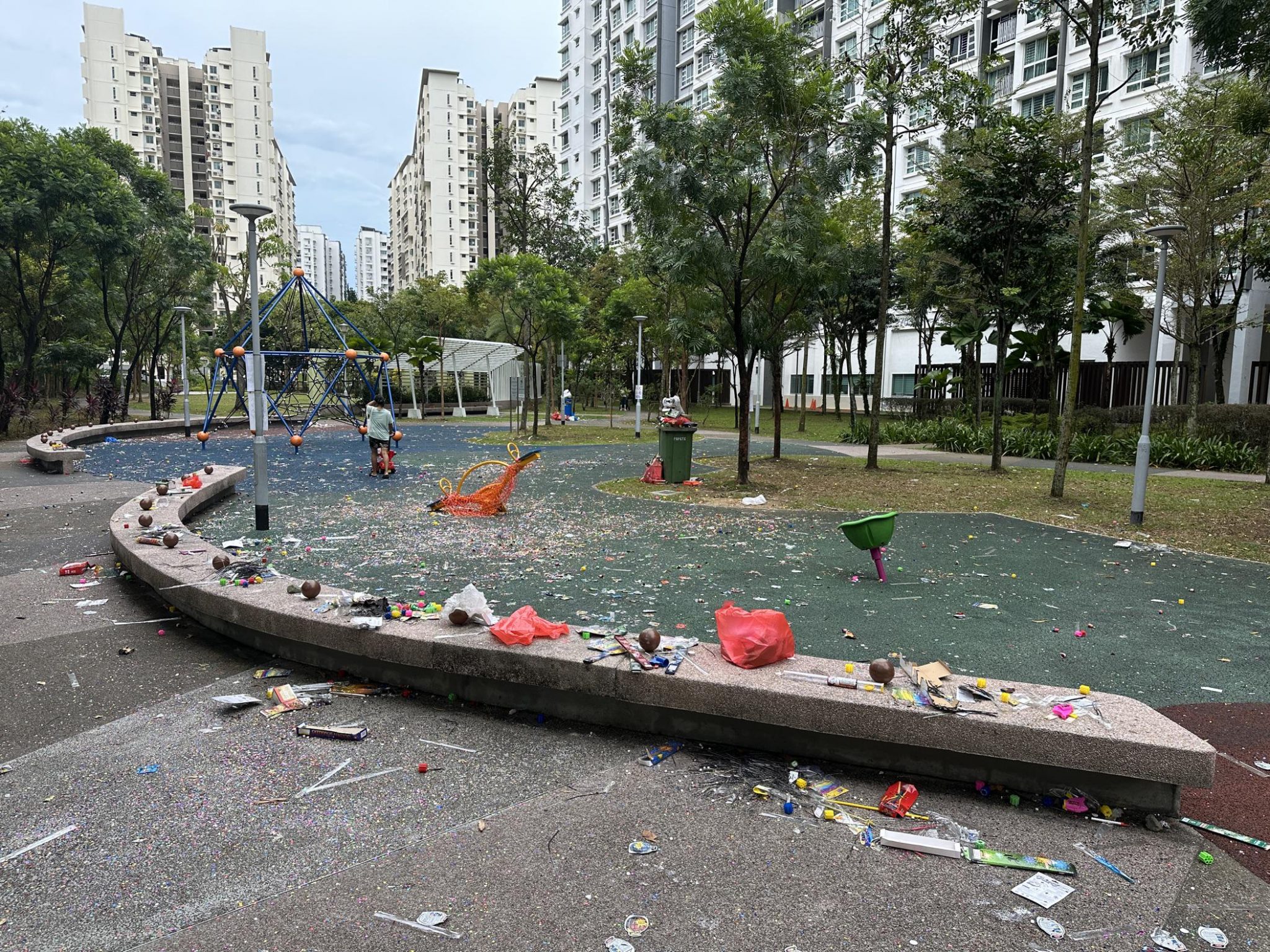 Punggol playground covered in litter after Deepavali celebration ...