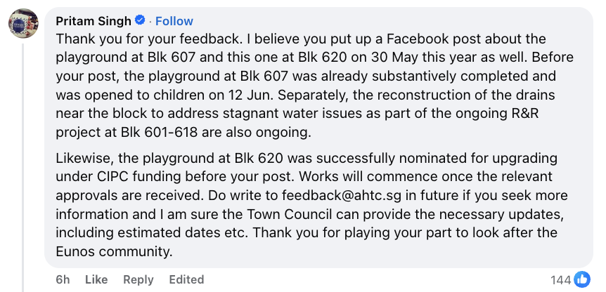 PAP candidate calls out WP for cordoned-off playground in Eunos, Pritam ...