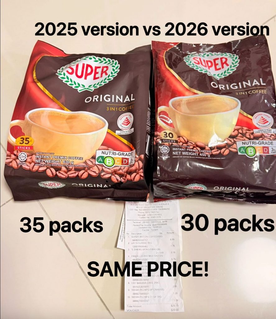 S'pore shopper says Super Coffee pack size quietly reduced despite ...