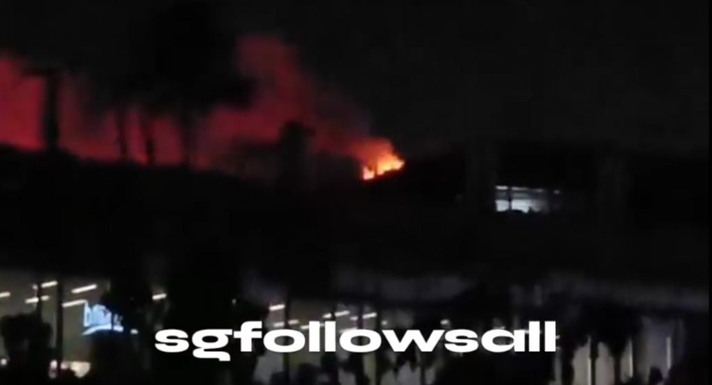 Fire breaks out at Our Tampines Hub rooftop garden after fireworks ...