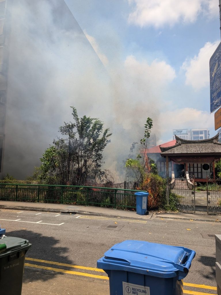 MP helps extinguish fire at temple in Geylang, 1 person sent to hospital